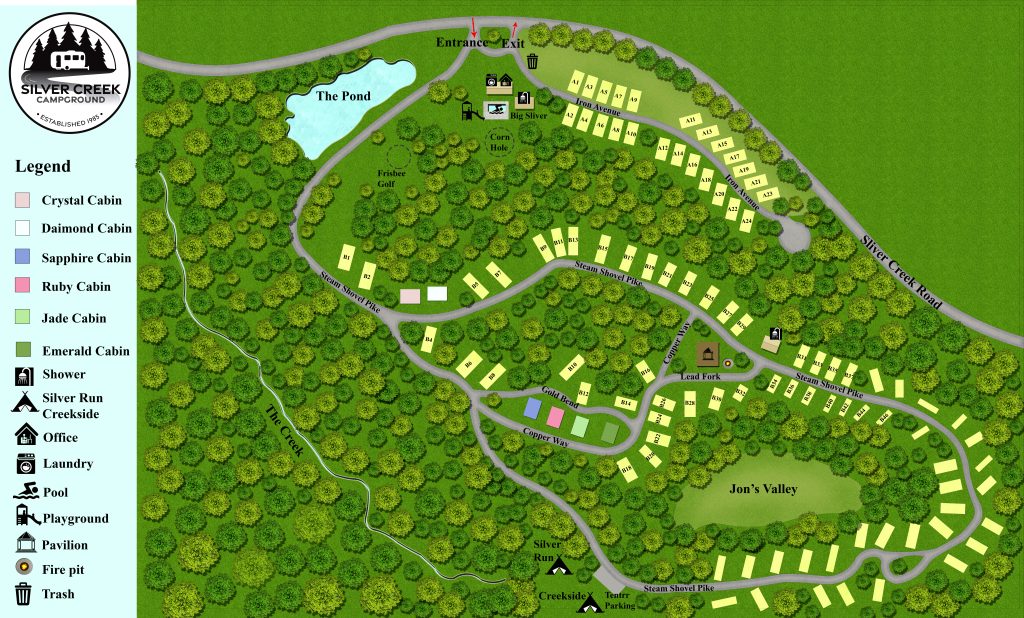 Amazing View Our Map Campground - Navigate Silver Creek Campground in ...